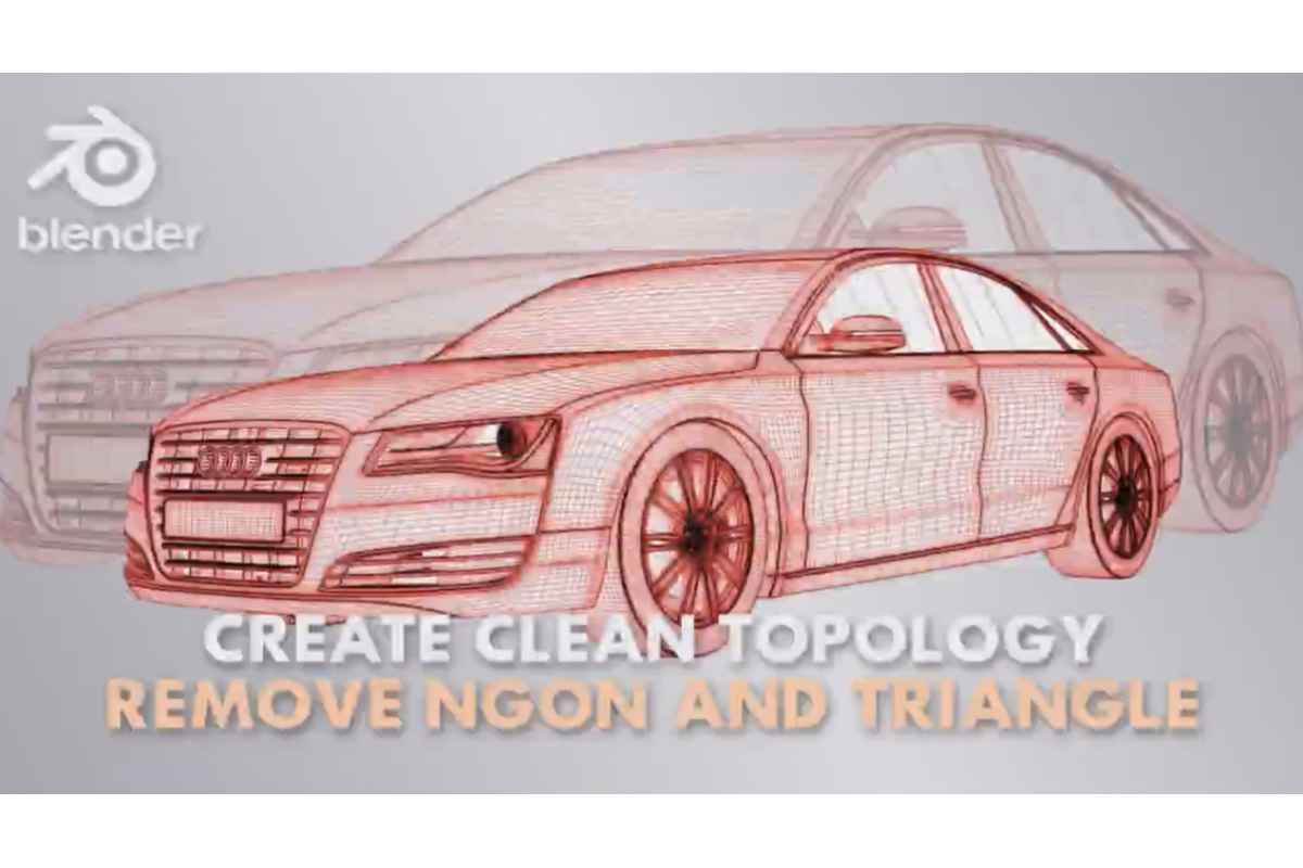 [FlippedNormals] Create Clean Topology Remove N-gon and Triangle in Blender [RUS]. Создание ...
